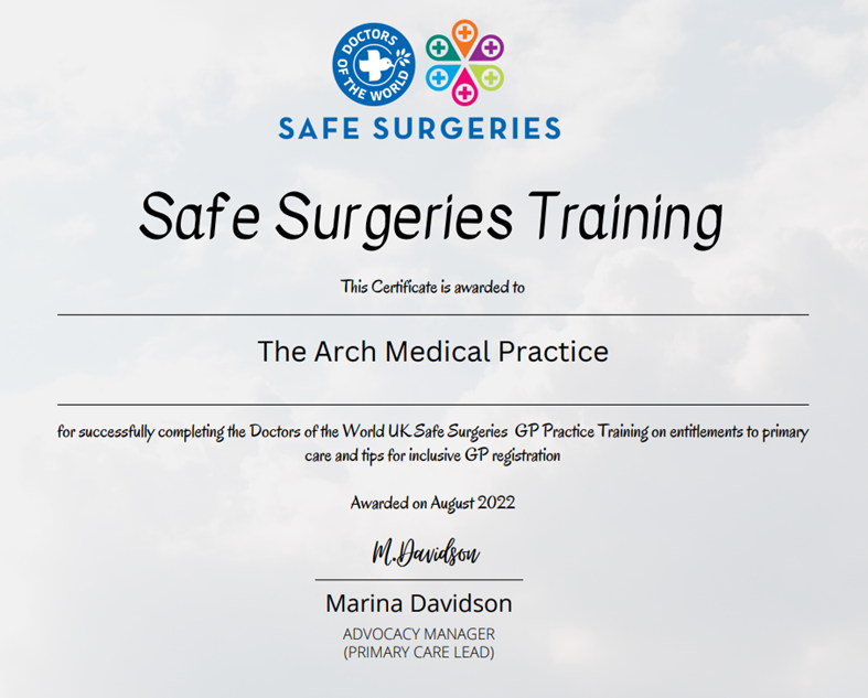Doctors Of The World - Safe Surgery Practice - The Arch Medical Practice